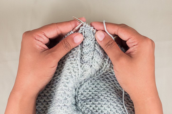 The Eastern Style Purl Stitch, a Tutorial | The Blue Brick | Inspired Yarns